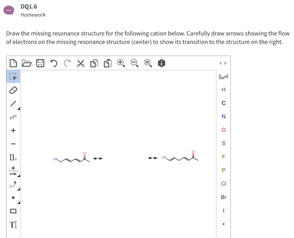 Solved DQ1.7 Homework Draw the missing resonance structure | Chegg.com