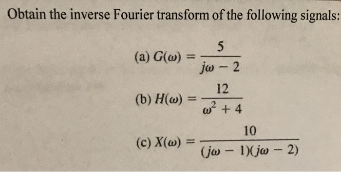 Solved Obtain the inverse Fourier transform of the following | Chegg.com