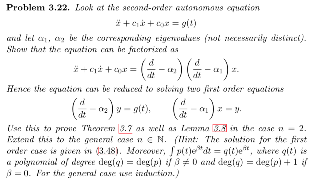 Solved The problem is from Ordinary Differential | Chegg.com