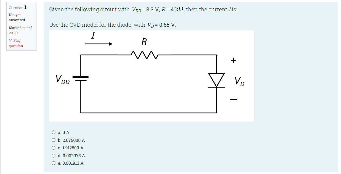 Solved Given the following circuit with VDD=8.3 V,R=4kΩ, | Chegg.com