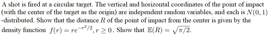 Solved A shot is fired at a circular target. The vertical | Chegg.com