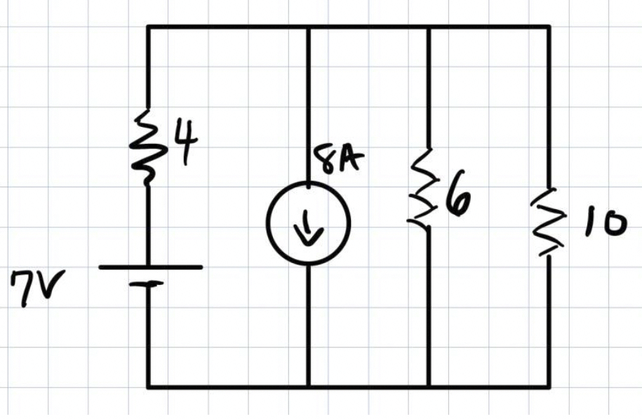 Solved Solve for Voltage across 10 ﻿ohm resistor using both | Chegg.com