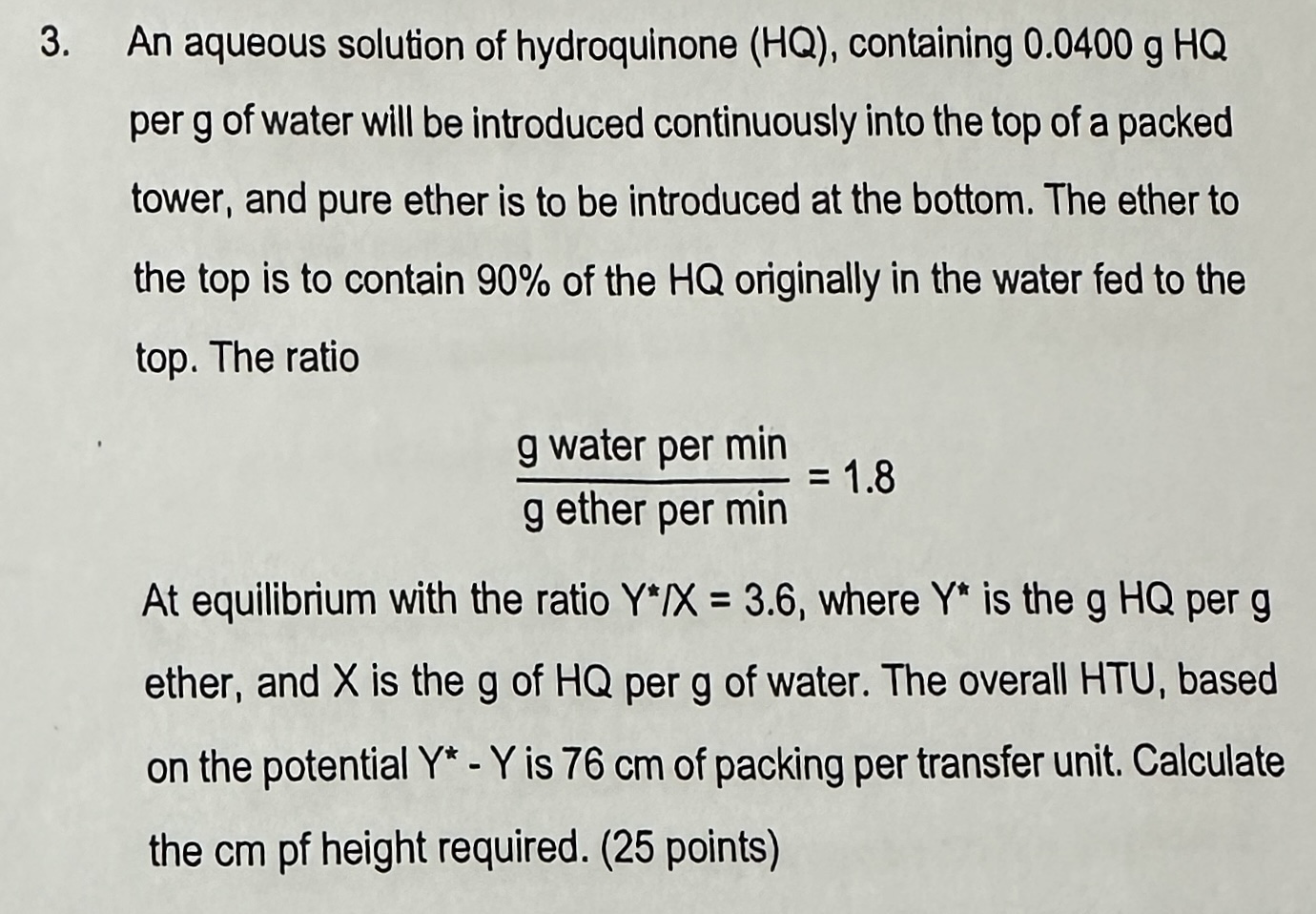 Solved An aqueous solution of hydroquinone (HQ), containing | Chegg.com