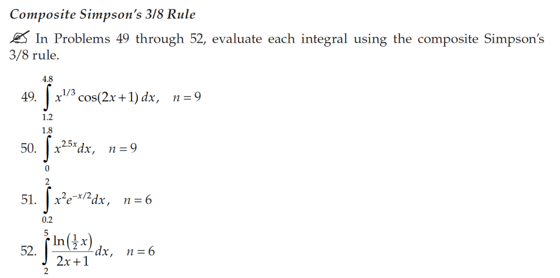 Solved In Problems 49 through 52, evaluate each integral | Chegg.com
