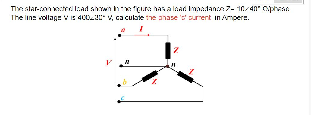 Solved The star-connected load shown in the figure has a | Chegg.com