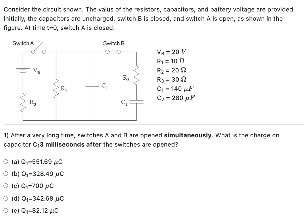 Solved Consider the circuit shown. The valus of the | Chegg.com