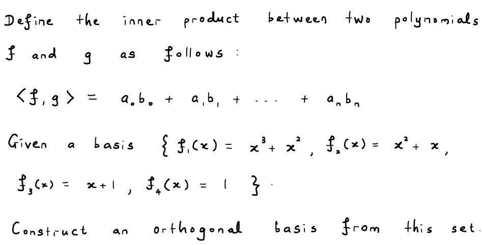 Solved Define the inner product between two polynomials f | Chegg.com
