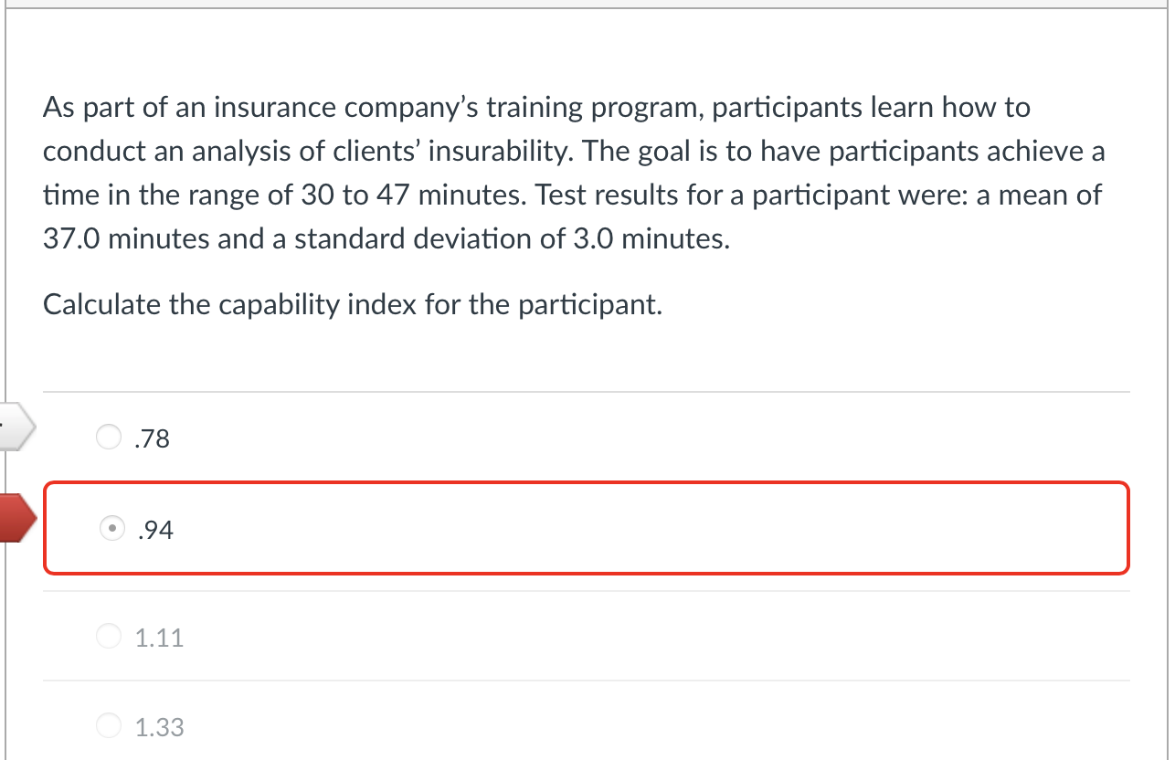 Solved As part of an insurance company's training program, | Chegg.com