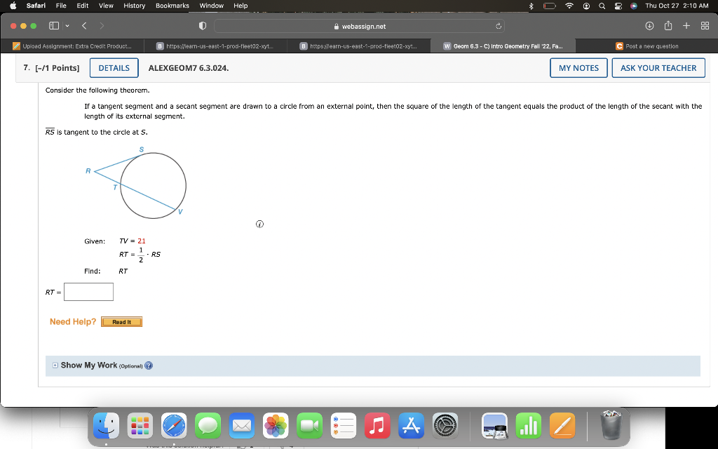 Solved length of its external segment. 25 is tangent to the | Chegg.com