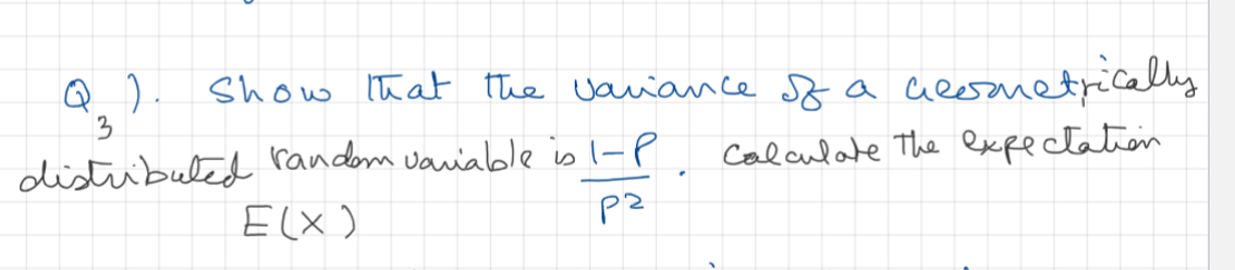 Solved {:Q3). ﻿Show that the variance of a | Chegg.com