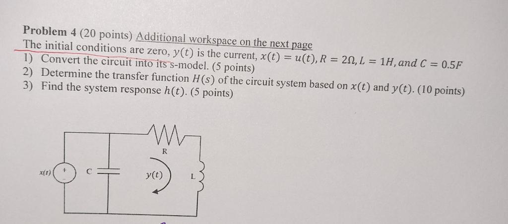 Solved Problem 4 (20 points) Additional workspace on the | Chegg.com