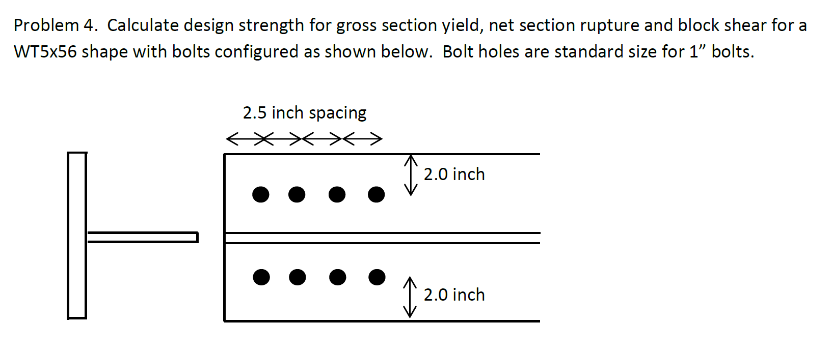 Solved Problem 4. Calculate design strength for gross | Chegg.com