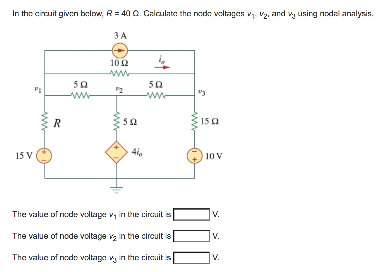 Solved In The Circuit Given Below R 40 12 Calculate The 