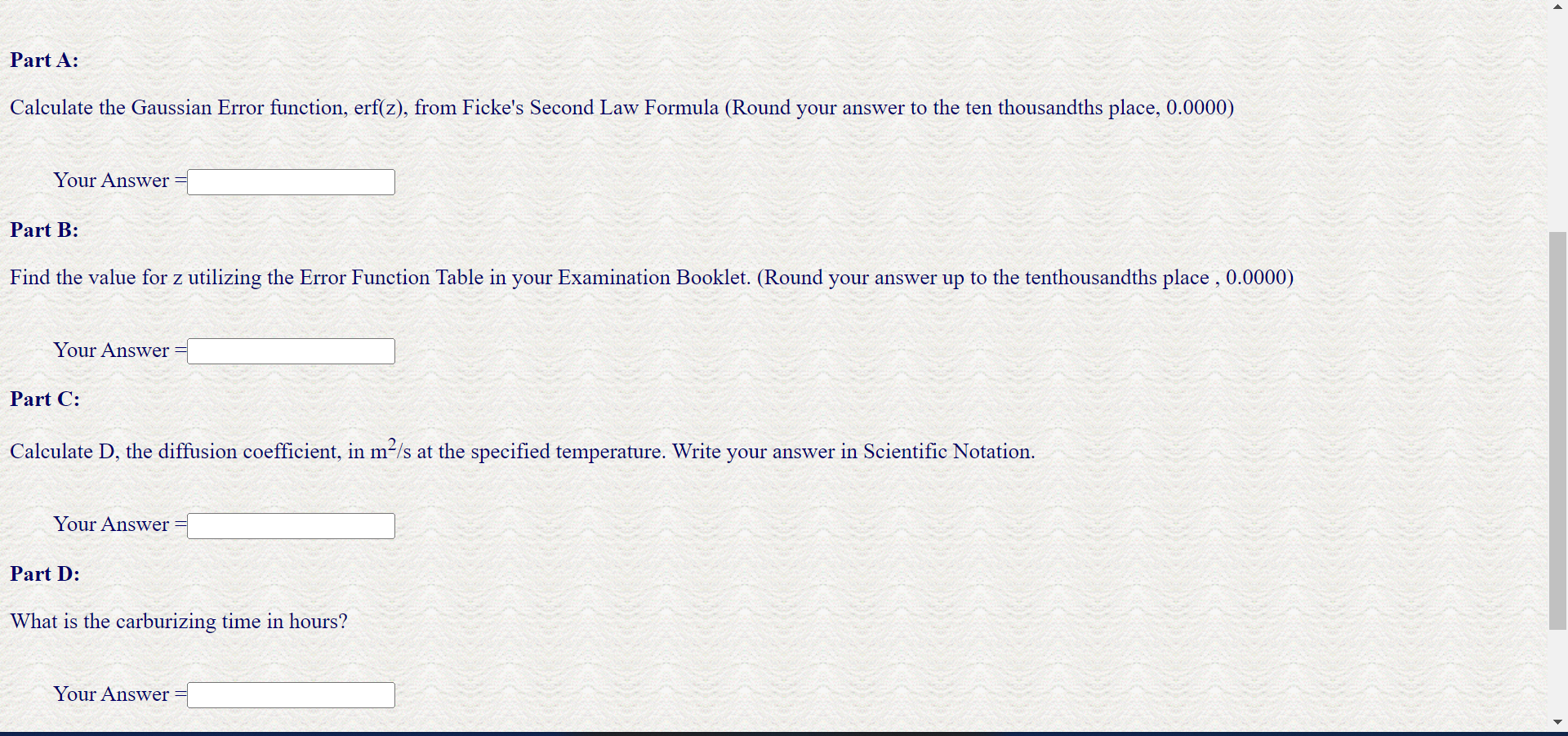 Solved Tabulation Of Error Function Valuesa Tabulation Of 4258