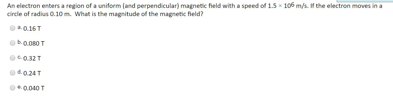 Solved An electron enters a region of a uniform (and | Chegg.com