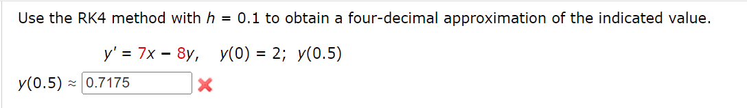 Solved Use the RK4 method with h=0.1 to obtain a | Chegg.com