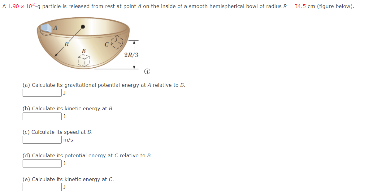 Solved A 1.90×102−g particle is released from rest at point | Chegg.com