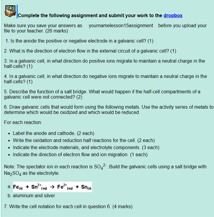 Solved Complete the following assignment and submit your | Chegg.com
