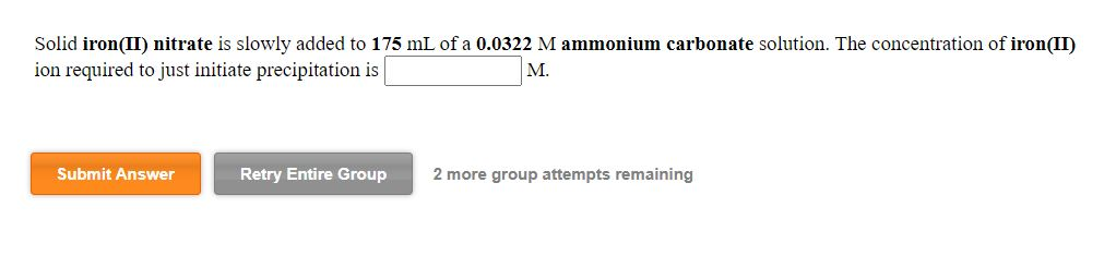 Solved Solid iron(II) nitrate is slowly added to 175 mL of a | Chegg.com