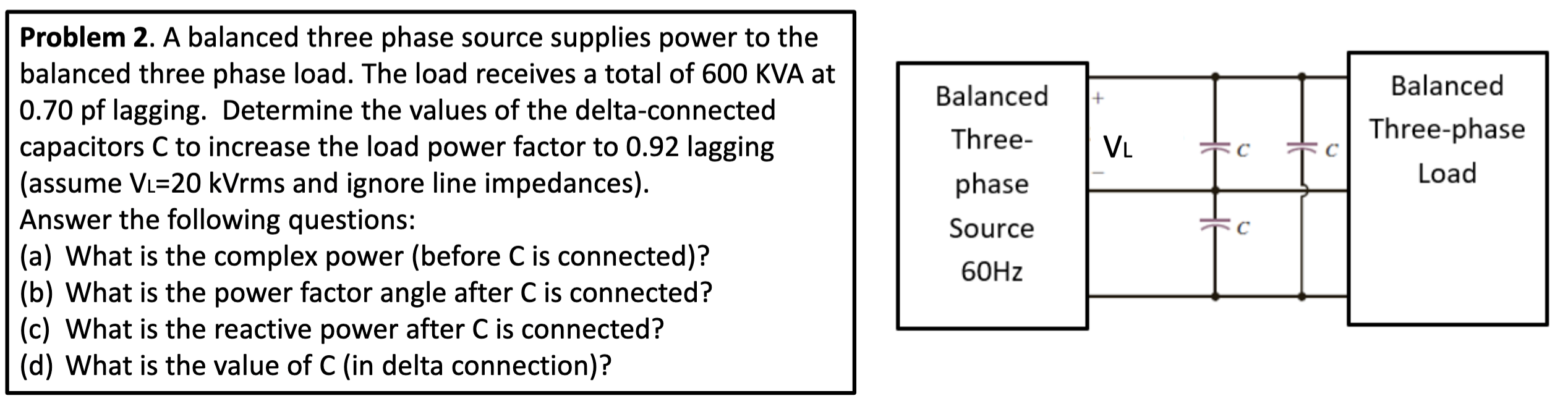 Solved a + Balanced Three- Balanced Three-phase Load VL | Chegg.com