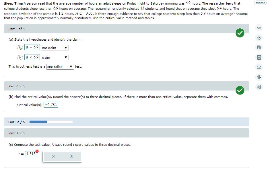 Solved Sleep Time A person read that the average number of | Chegg.com