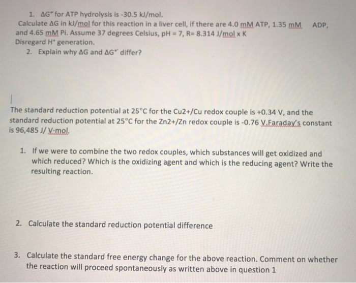 solved-delta-g-for-atp-hydrolysis-is-30-5-kj-mol-chegg