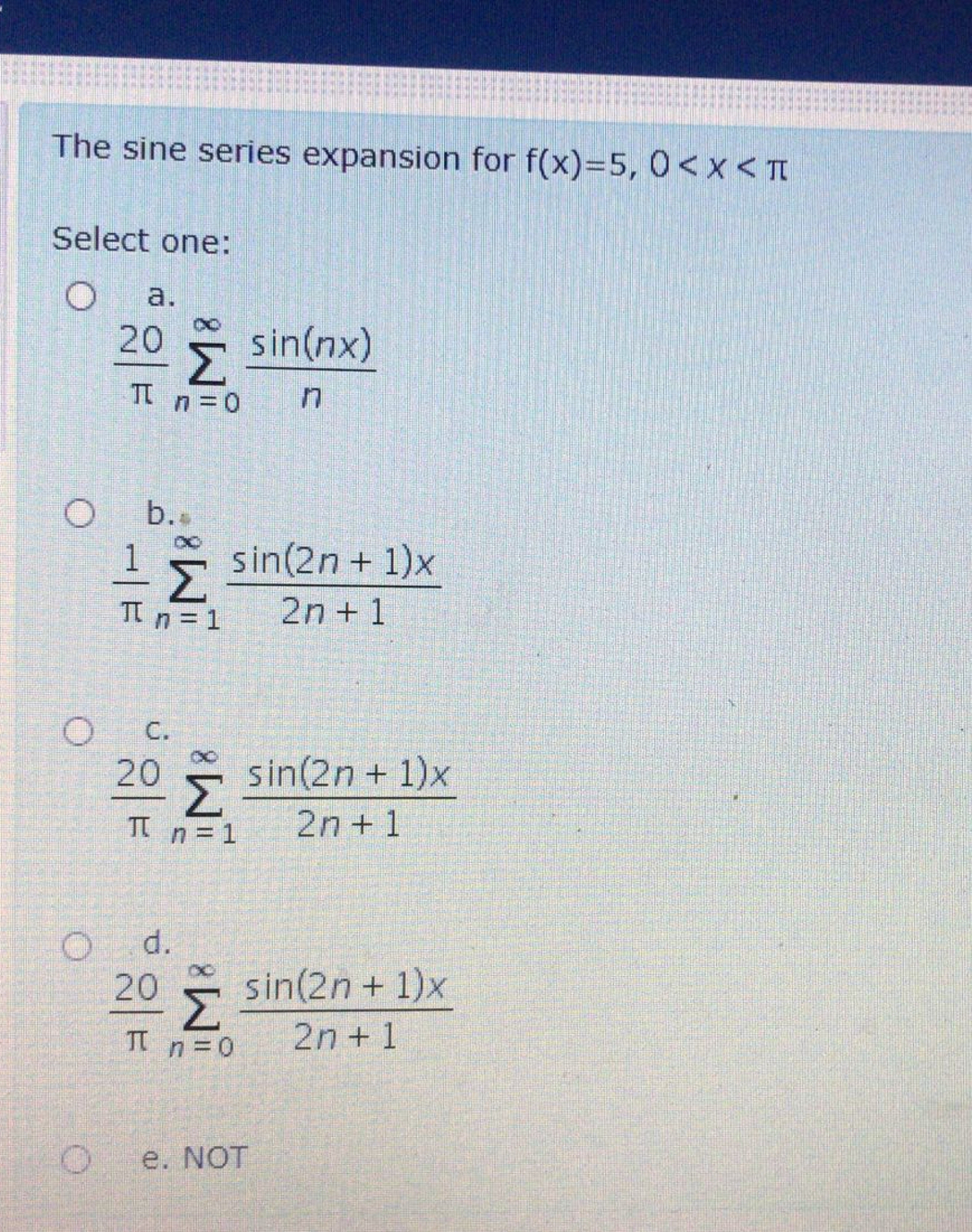 Solved The sine series expansion for | Chegg.com
