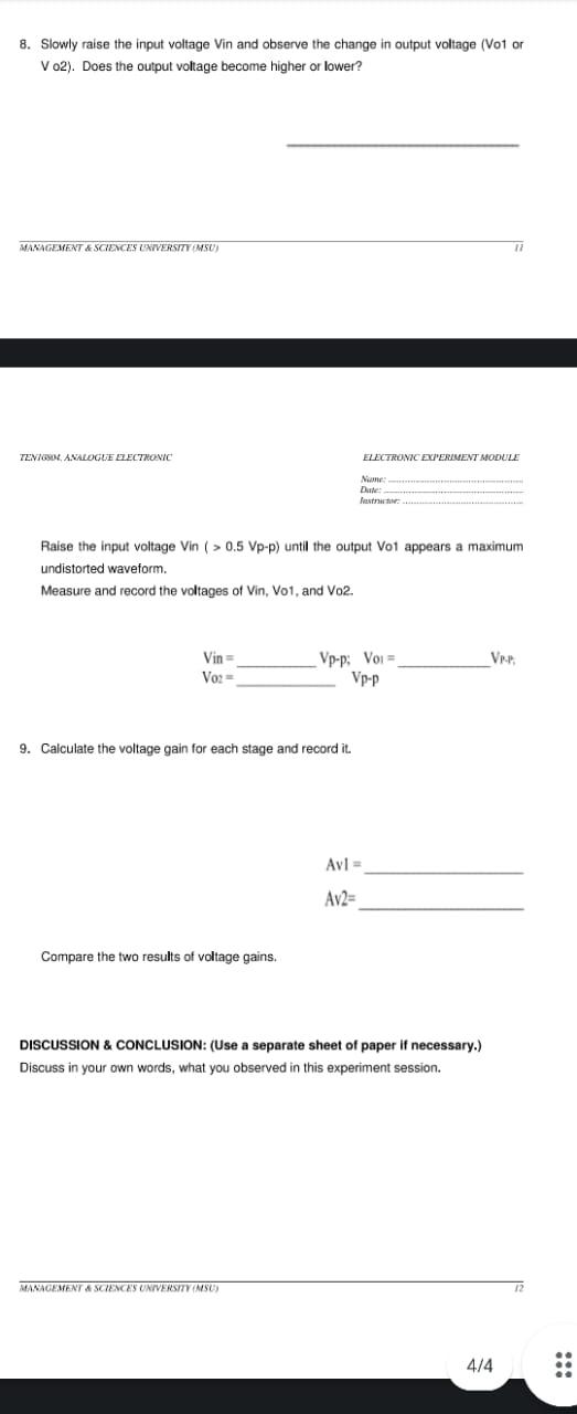 OBJECTIVES: 1. To understand the operations of | Chegg.com