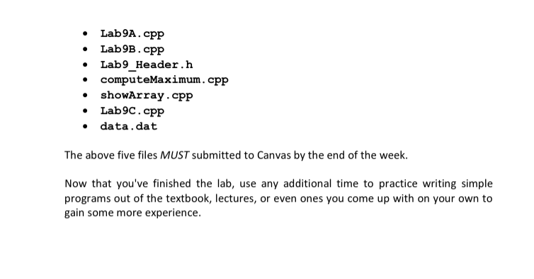 Solved CSCE 1030 Lab 9 . General Guidelines: (for ALL of | Chegg.com