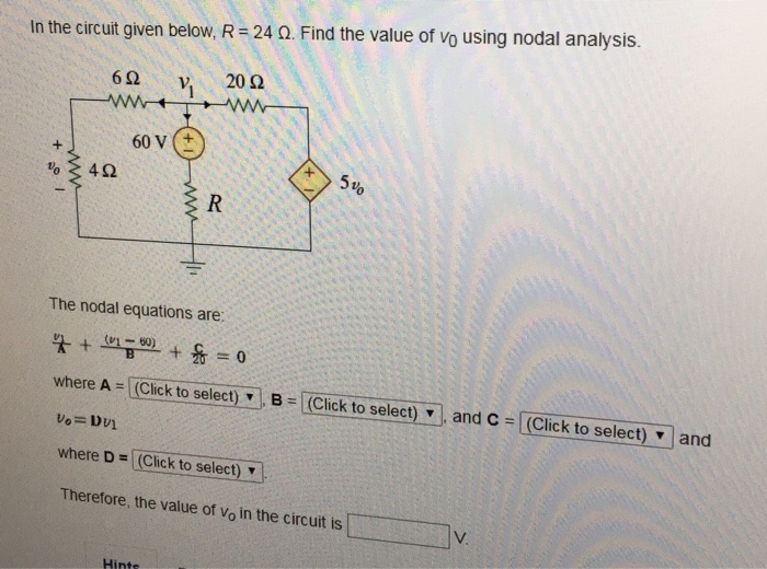 Solved In the circuit given below, R-24 Ω. Find the value of | Chegg.com