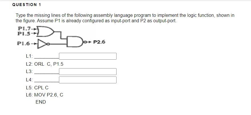 Solved QUESTION 1 Type the missing lines of the following | Chegg.com