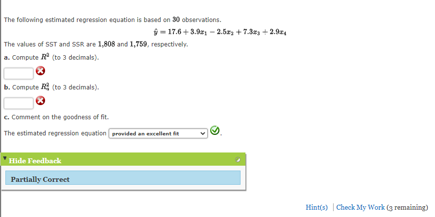 Solved The following estimated regression equation is based | Chegg.com