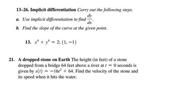 Solved 13-26. Implicit differentiation Carry out the | Chegg.com