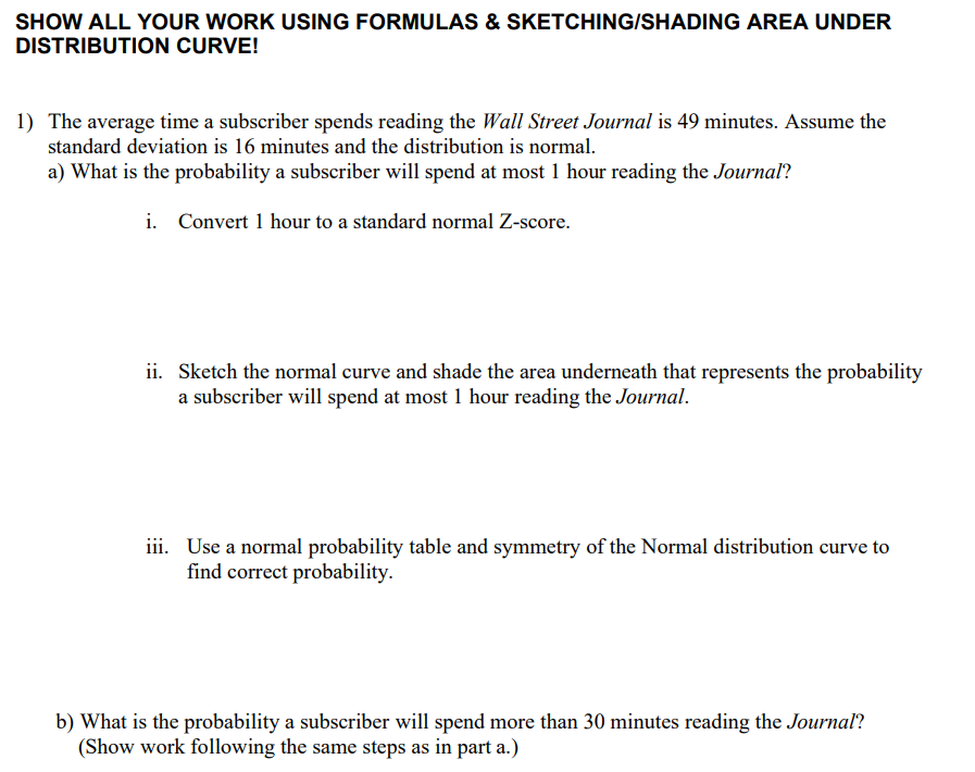 Solved SHOW ALL YOUR WORK USING FORMULAS \& | Chegg.com