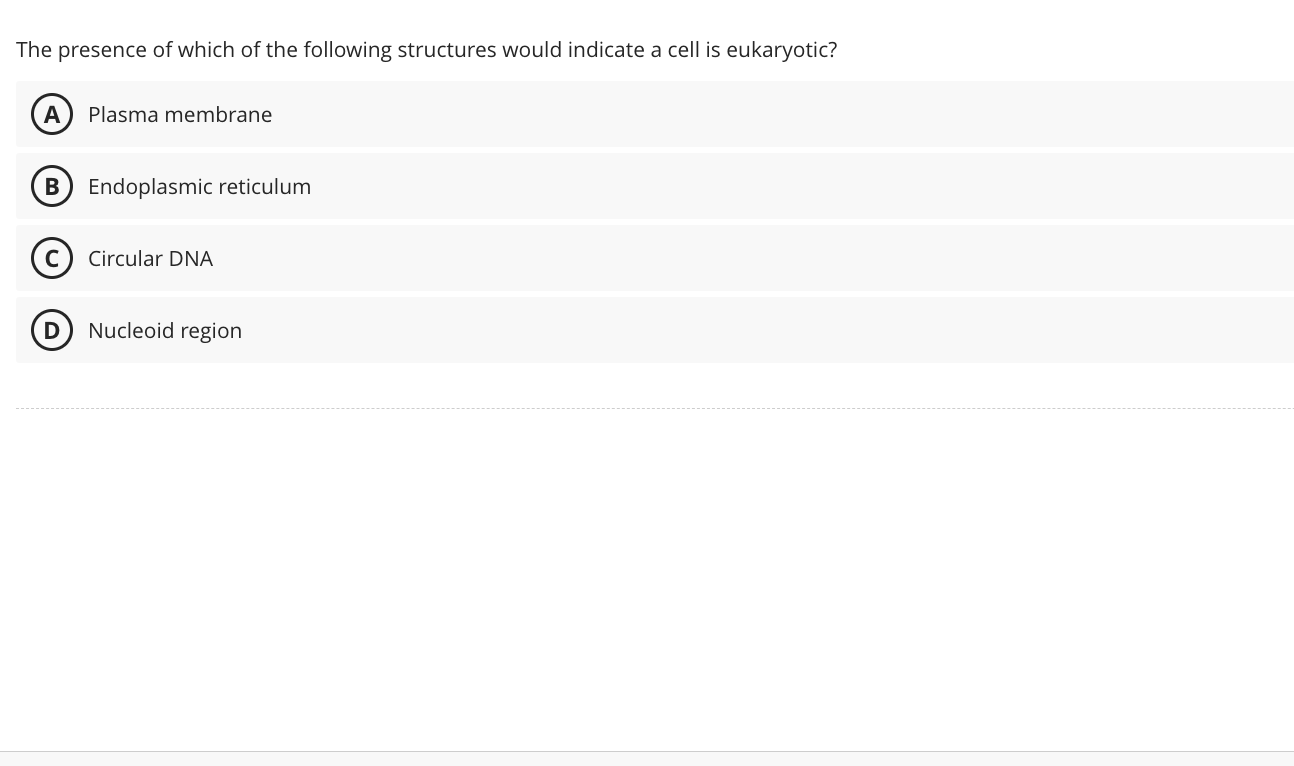 Solved The presence of which of the following structures | Chegg.com