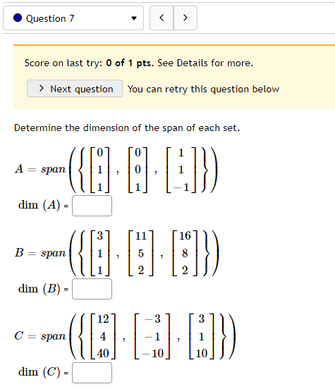 Solved Score on last try: 0 of 1 pts. See Details for more. | Chegg.com