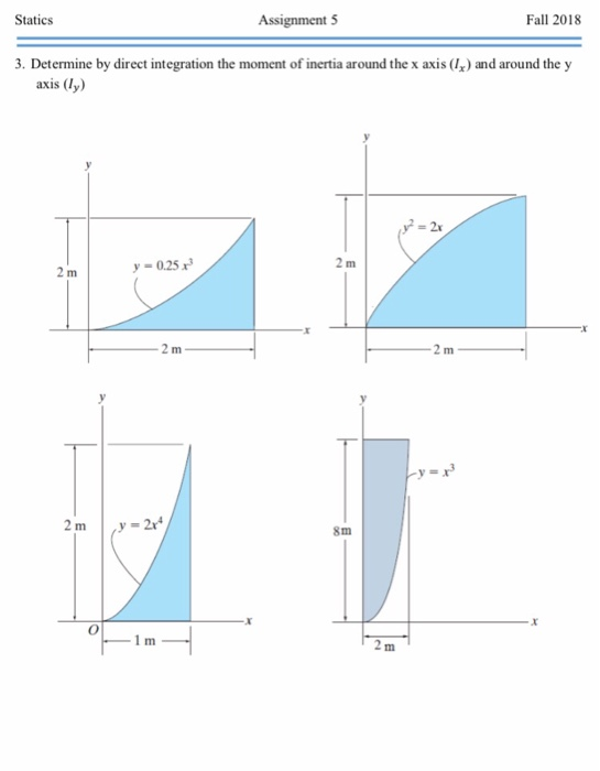 Solved Statics Assignment 5 Fall 2018 3. Determine by direct | Chegg.com
