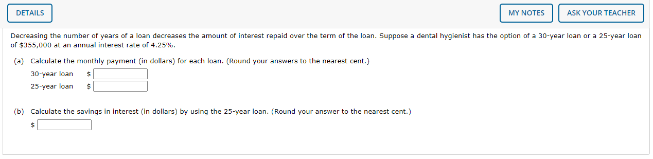 Solved DETAILS MY NOTES ASK YOUR TEACHER Decreasing the | Chegg.com