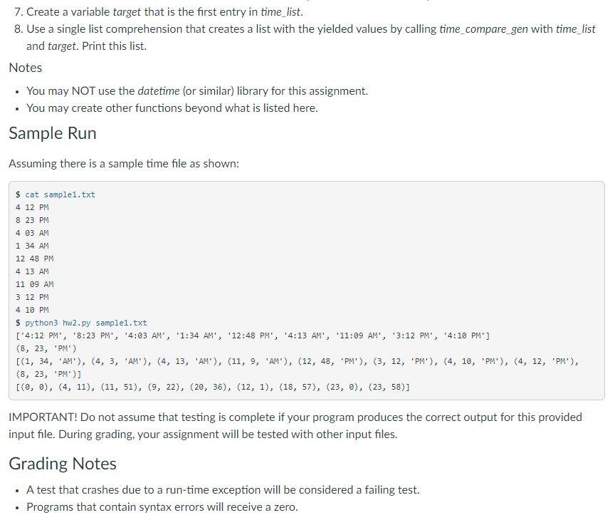Solved Python Time Processor Summary Create a Python program | Chegg.com