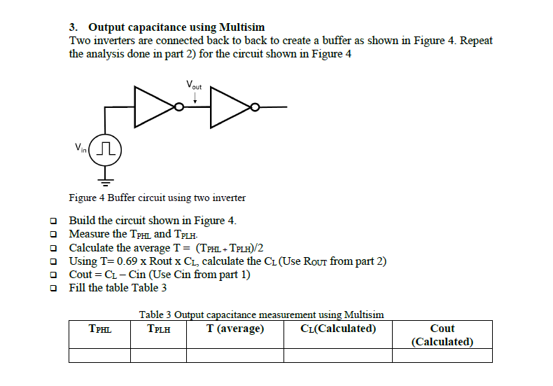 3. Output capacitance using Multisim Two inverters | Chegg.com