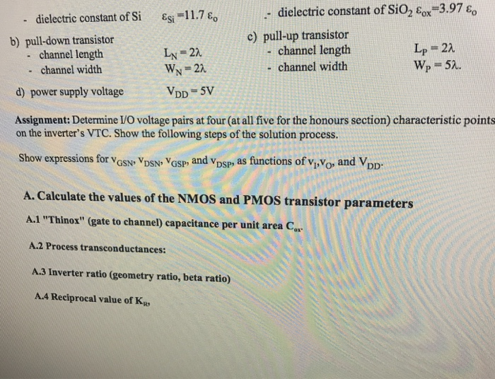 Solved CMOS Inverter VTC Electrical model of a CMOS inverter | Chegg.com