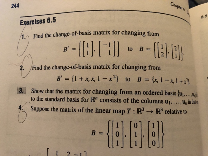 Solved 1) and 2) How do you do change of basis step by step | Chegg.com