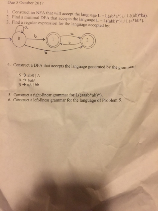 Solved Due 5 October 2017 1 Construct An Nfa That Will 3169
