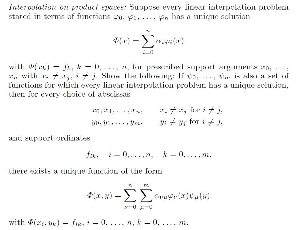 Solved Interpolation on product spaces: Suppose every linear | Chegg.com