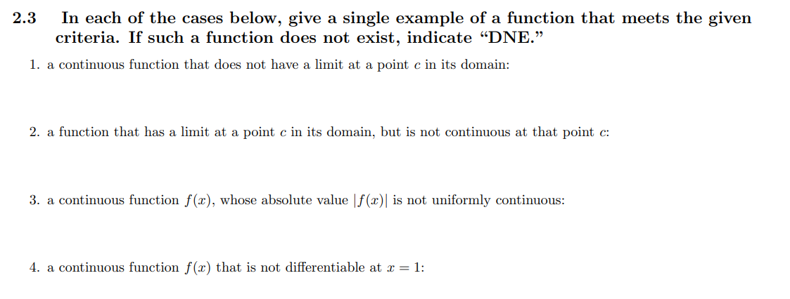 Solved 2.3 In each of the cases below, give a single example | Chegg.com