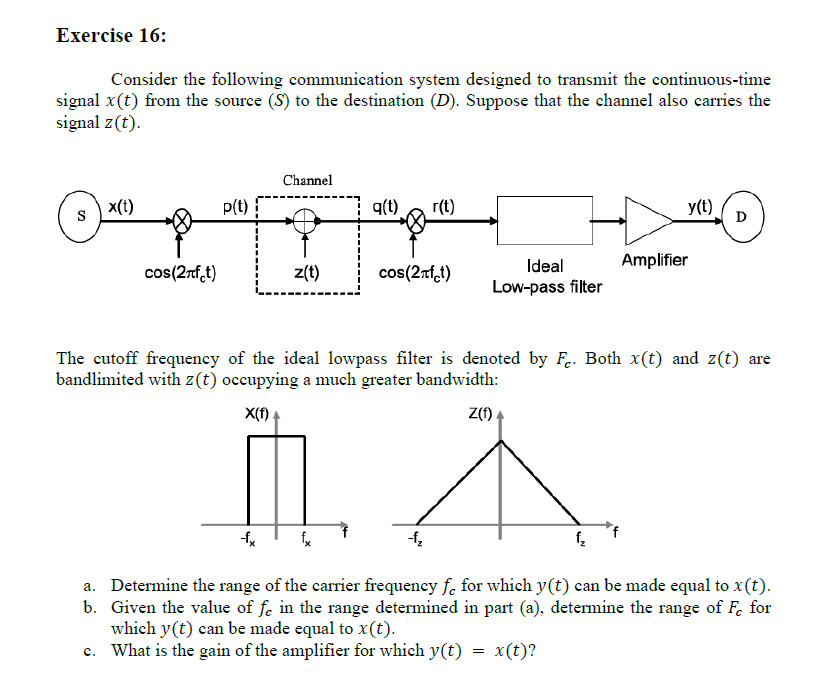 Solved Exercise 16: Consider the following communication | Chegg.com