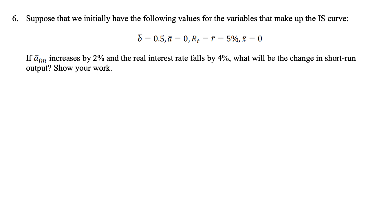 Solved Suppose that we initially have the following values | Chegg.com