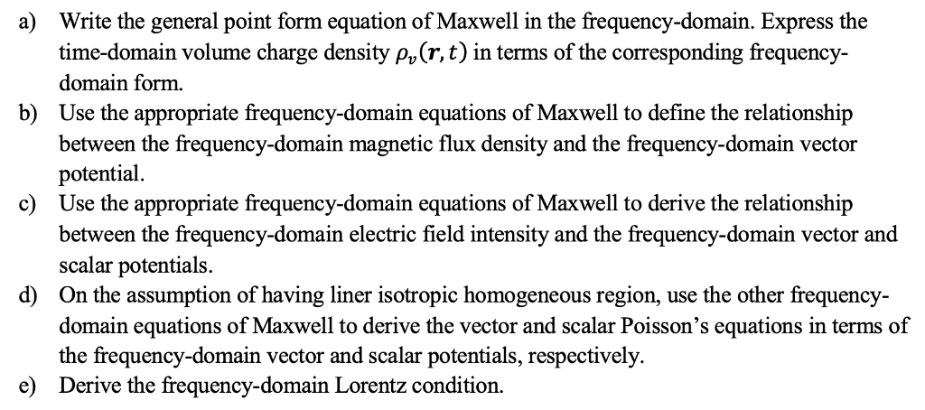 Solved a) Write the general point form equation of Maxwell | Chegg.com