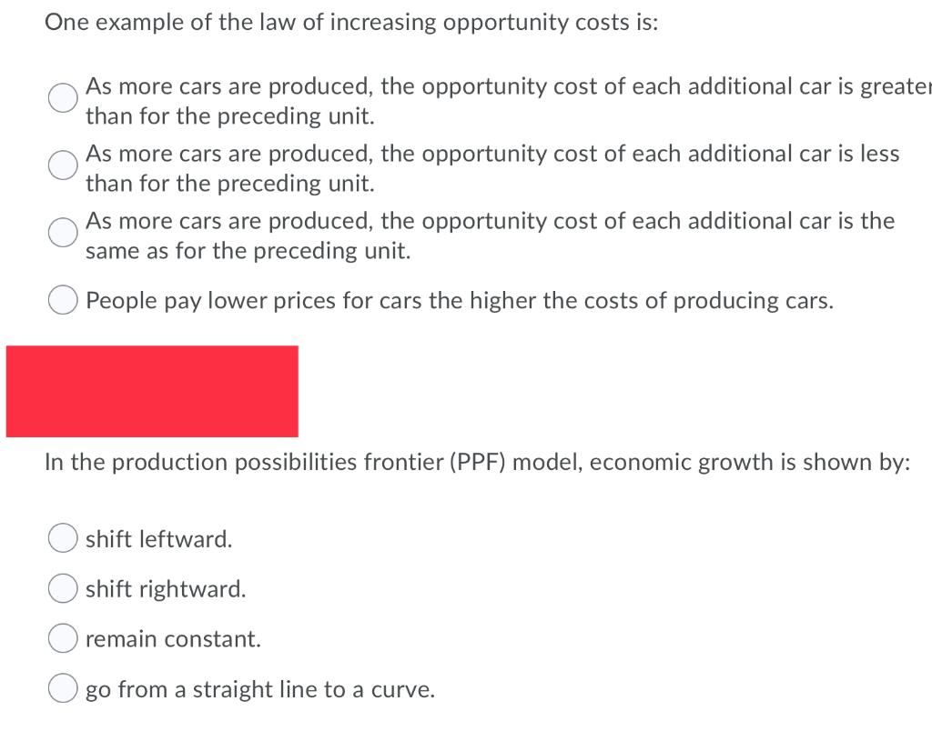 Solved One example of the law of increasing opportunity | Chegg.com