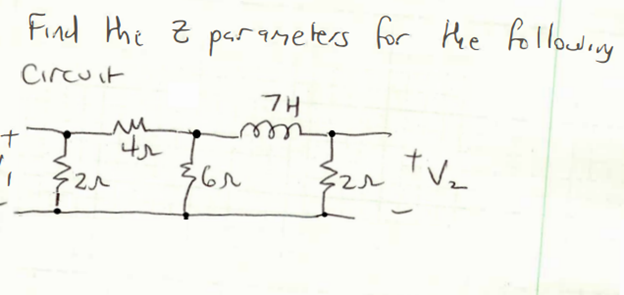 Solved Find the z parameters for the following Circuit | Chegg.com